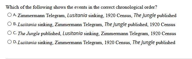 Solved Which of the following shows the events in the | Chegg.com