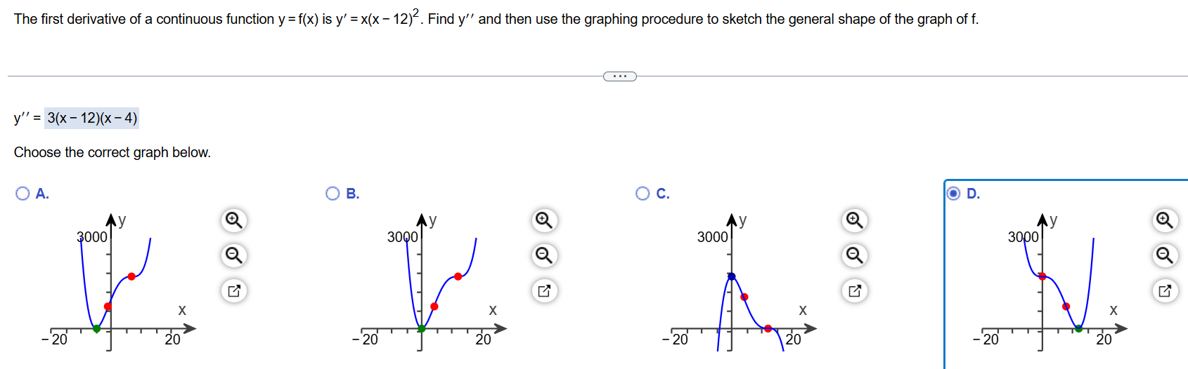 Solved The first derivative of ﻿a continuous function | Chegg.com