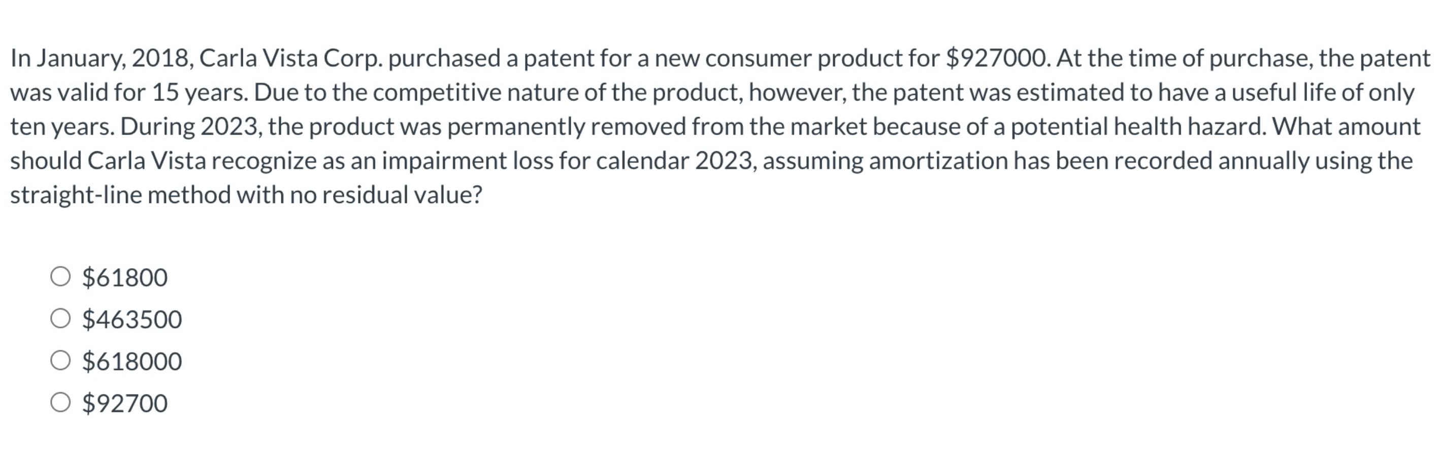 Solved by an EXPERT In ﻿January, 2018, ﻿Carla Vista Corp. purchased a | Chegg.com
