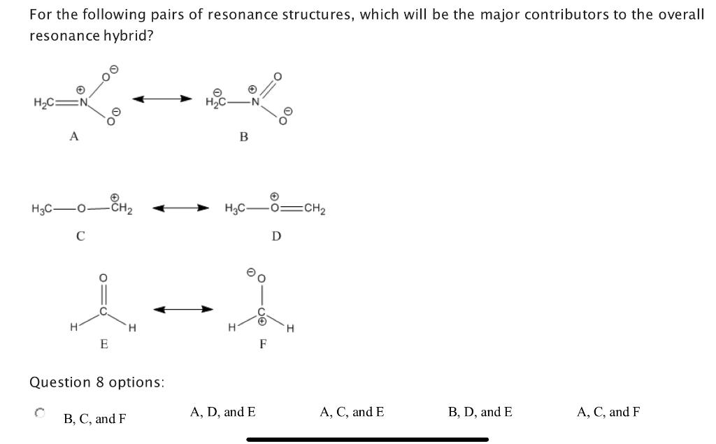 [Solved]: For the following pairs of resonance structures,
