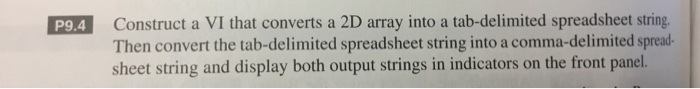 Solved Construct a VI that converts a 2D array into a | Chegg.com