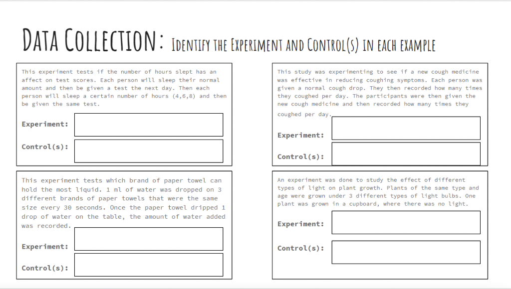 Solved DATA COLLECTION : WRITE A HYPOTHESIS FOR EACH | Chegg.com