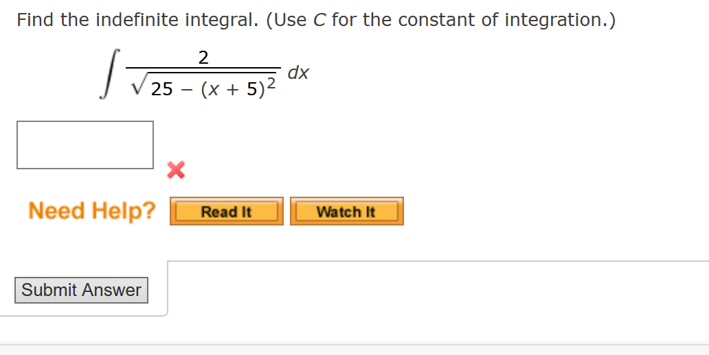 Solved Find the indefinite integral. (Use C for the constant | Chegg.com