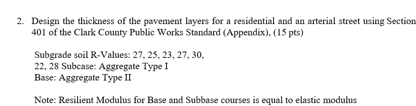 2. Design the thickness of the pavement layers for a | Chegg.com