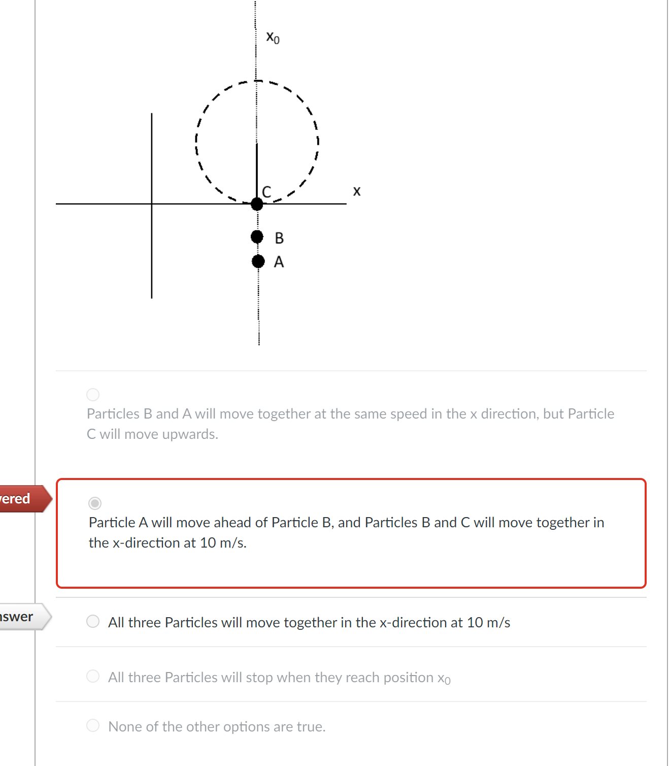 Solved Three particles are moving on a horizontal | Chegg.com