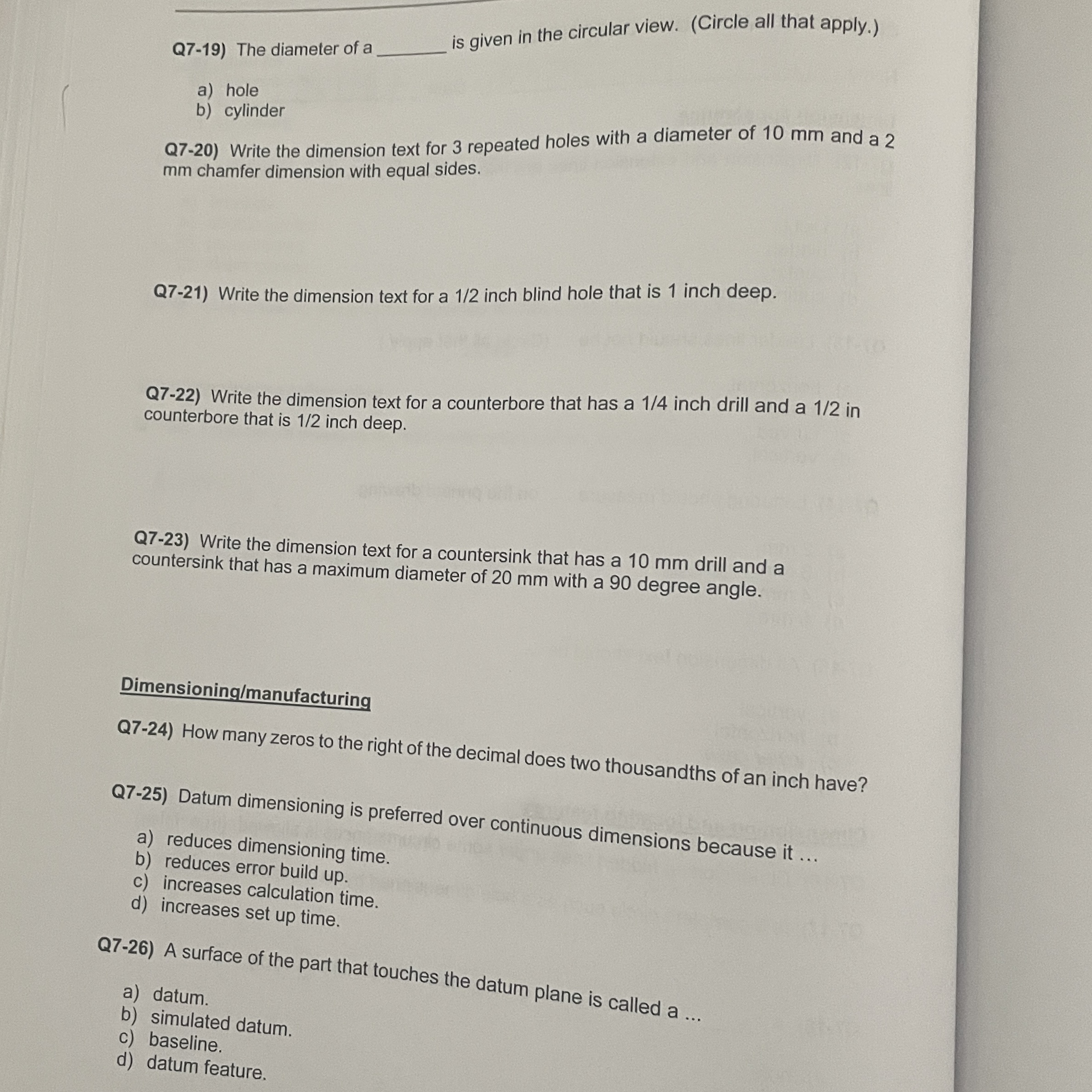 Solved Q7-19) The diameter of a is given in the circular | Chegg.com