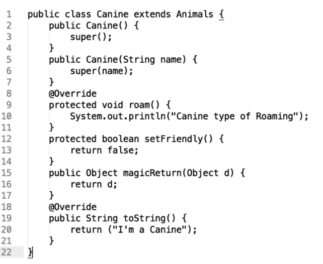 Solved public abstract class Animals { private String name; | Chegg.com