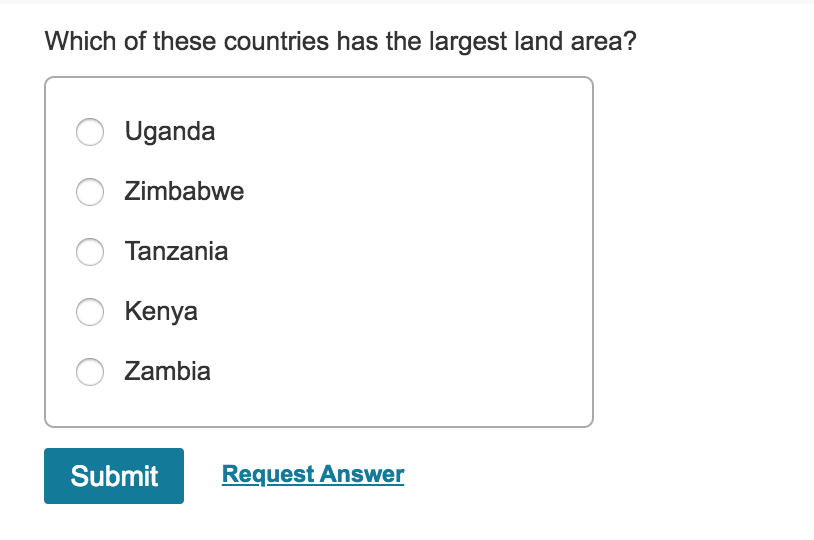 Solved Which of these countries has the largest land area? | Chegg.com