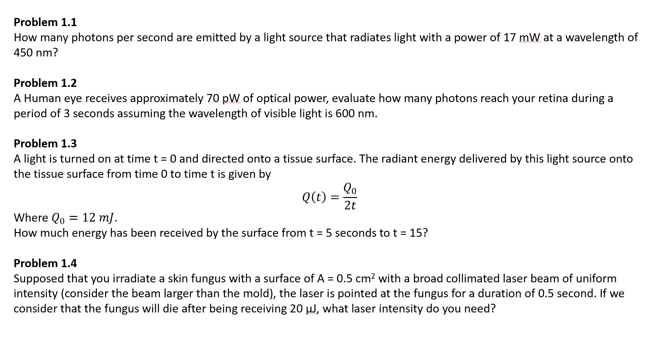 Solved Problem 1.1 How many photons per second are emitted | Chegg.com