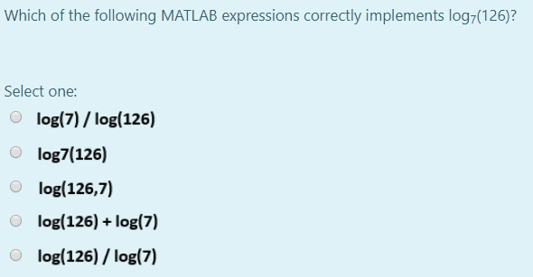 Solved Which of the following MATLAB expressions correctly | Chegg.com