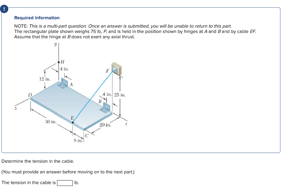 Solved Required information NOTE: This is a multi-part | Chegg.com