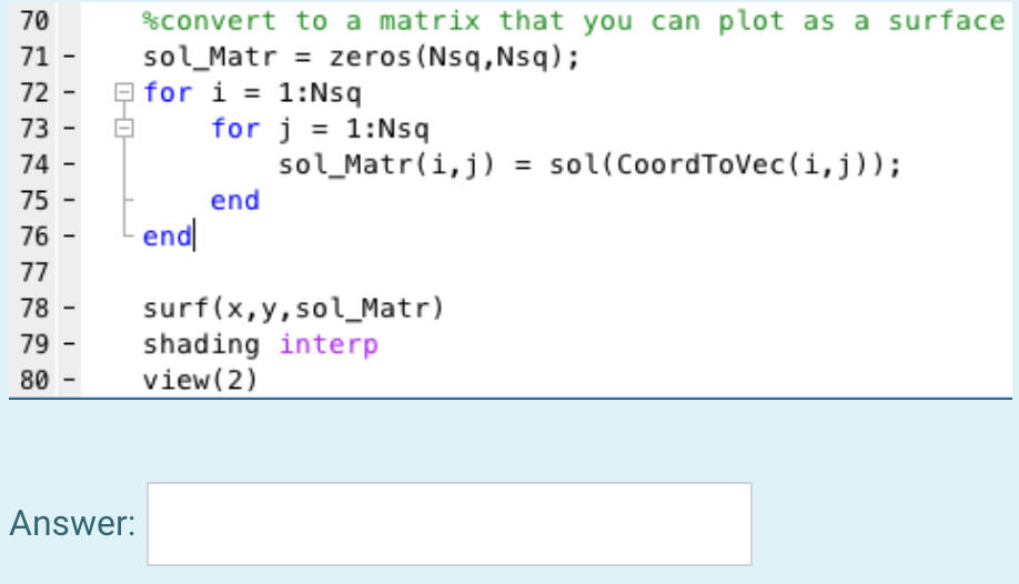 USING MATLAB The following template of code will | Chegg.com