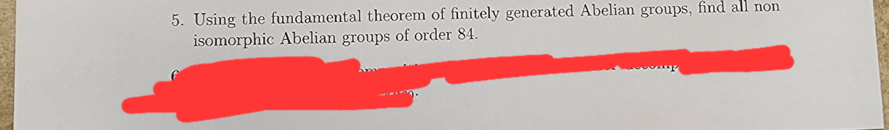 Solved 5. Using the fundamental theorem of finitely | Chegg.com