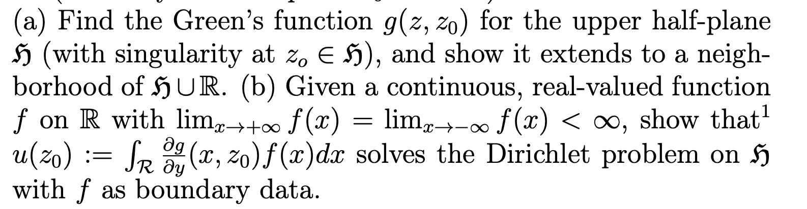Solved (a) Find the Green's function g(z,z0) for the upper | Chegg.com