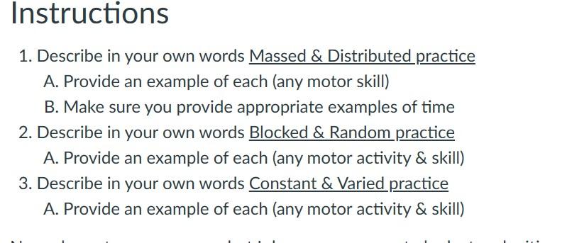 Solved Instructions 1. Describe in your own words Massed \& | Chegg.com