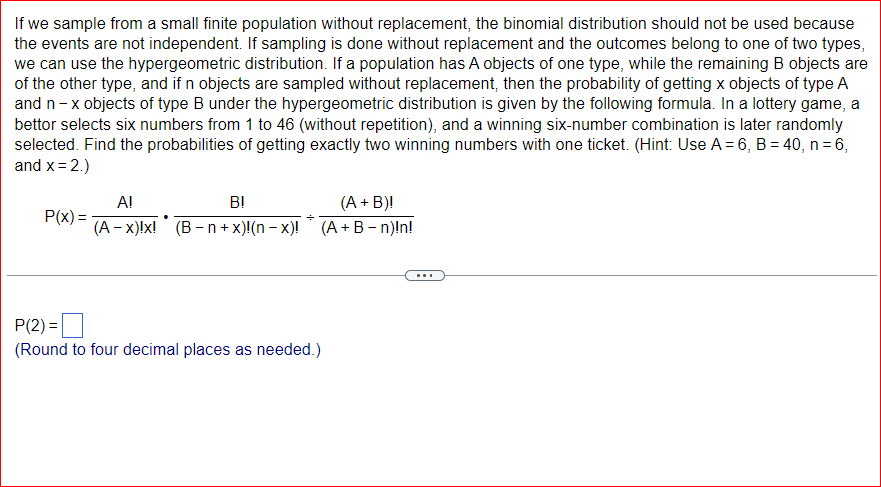 Solved If we sample from a small finite population without | Chegg.com