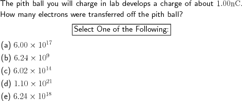 Solved The pith ball you will charge in lab develops a | Chegg.com