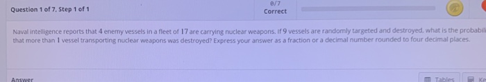 Solved Question 1 of 7, Step 1 of 1 Correct Naval | Chegg.com