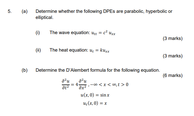 Solved 5. (a) Determine whether the following DPEs are | Chegg.com