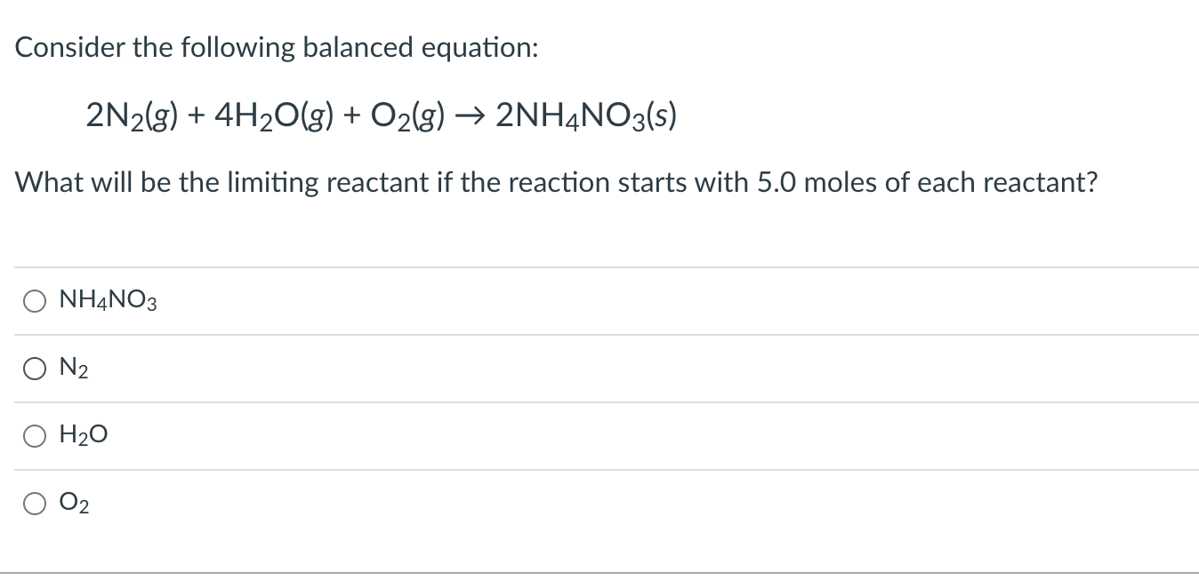 Solved Consider the following balanced equation: 2N2(g) + | Chegg.com