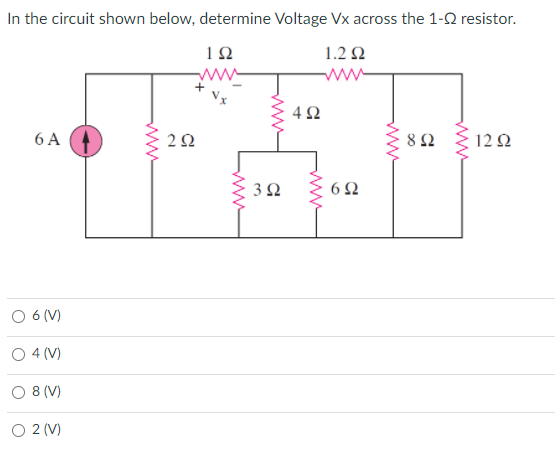 Solved In the circuit shown below, determine Voltage Vx | Chegg.com