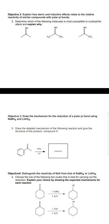 Solved Objective 2: Explain how steric and inductive effects | Chegg.com