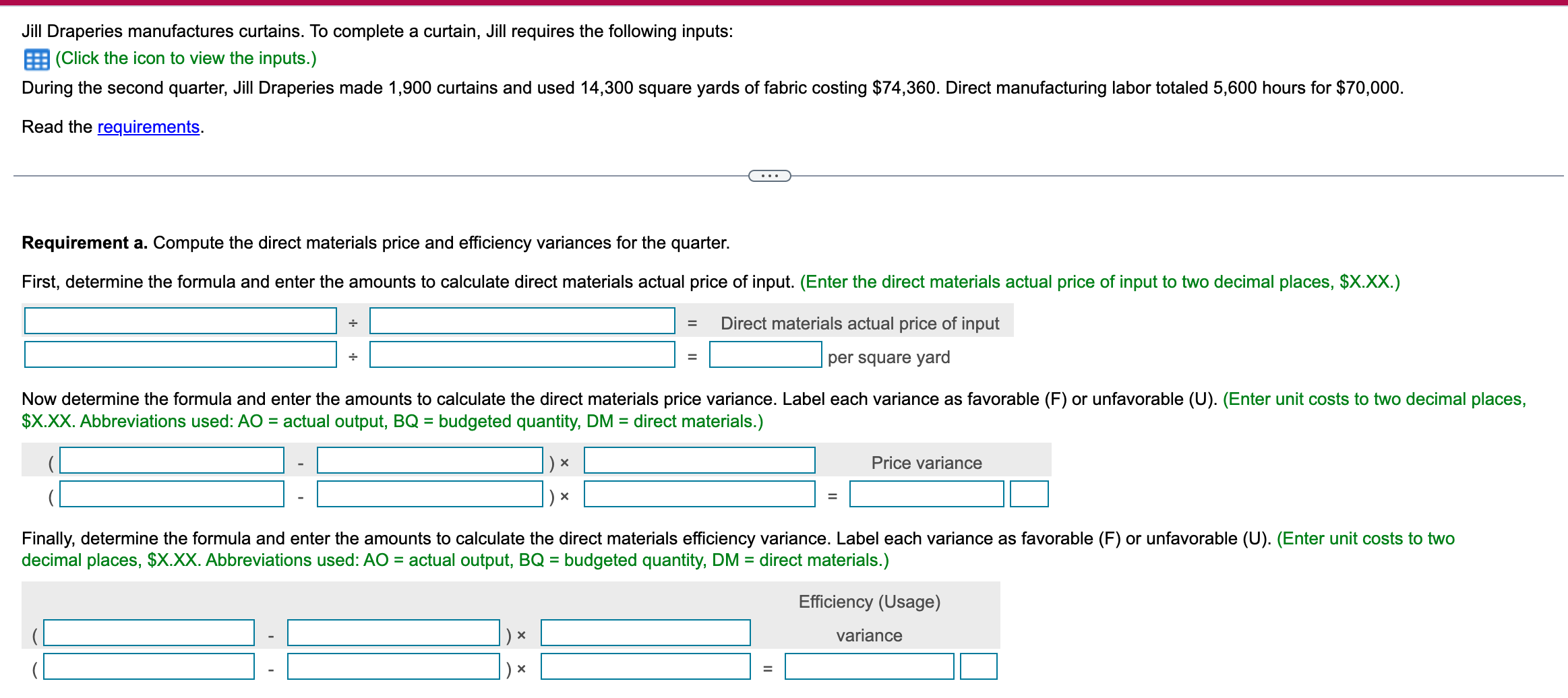 Solved Requirement b. Compute the direct manufacturing labor | Chegg.com