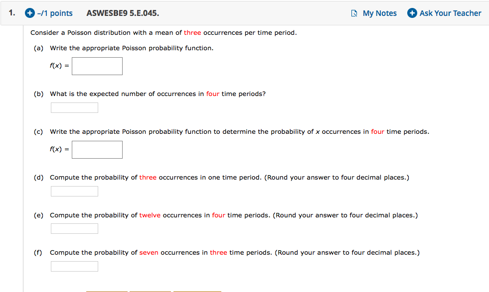 Solved 1. + -/1 points ASWESBE9 5.E.045. My Notes + Ask Your | Chegg.com Solved 1. + -/1 points ASWESBE9 5.E.045. My Notes + Ask Your | Chegg.com