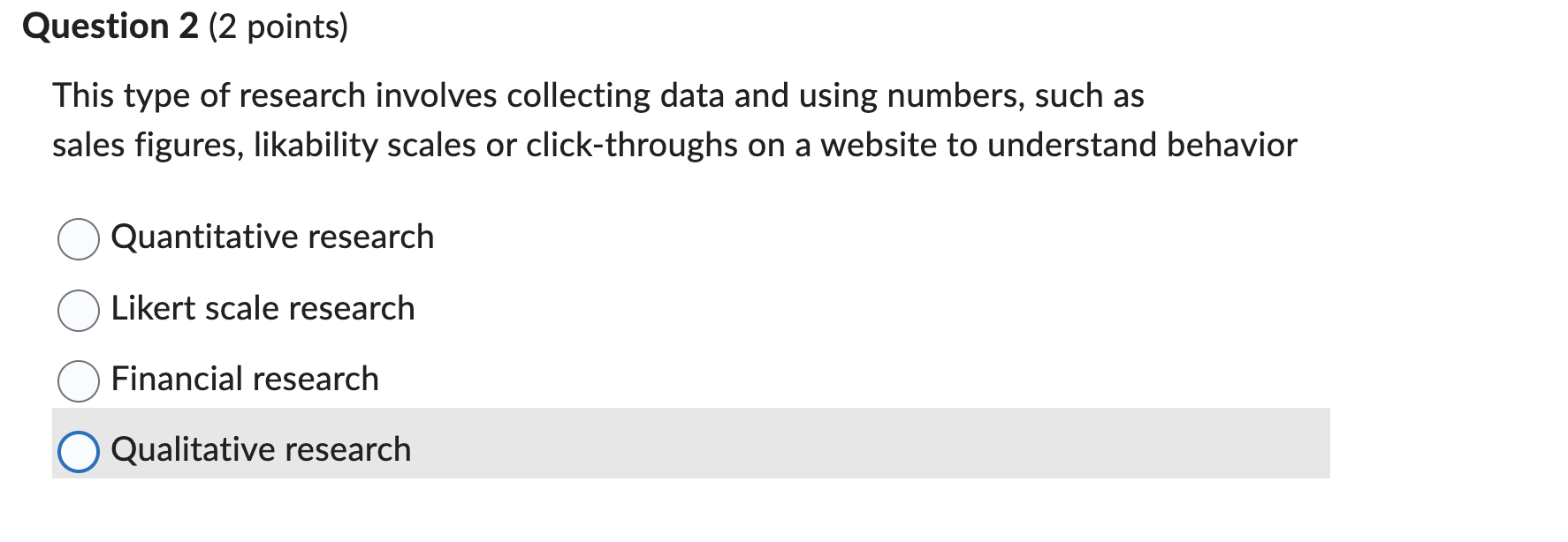 Solved This type of research involves collecting data and | Chegg.com