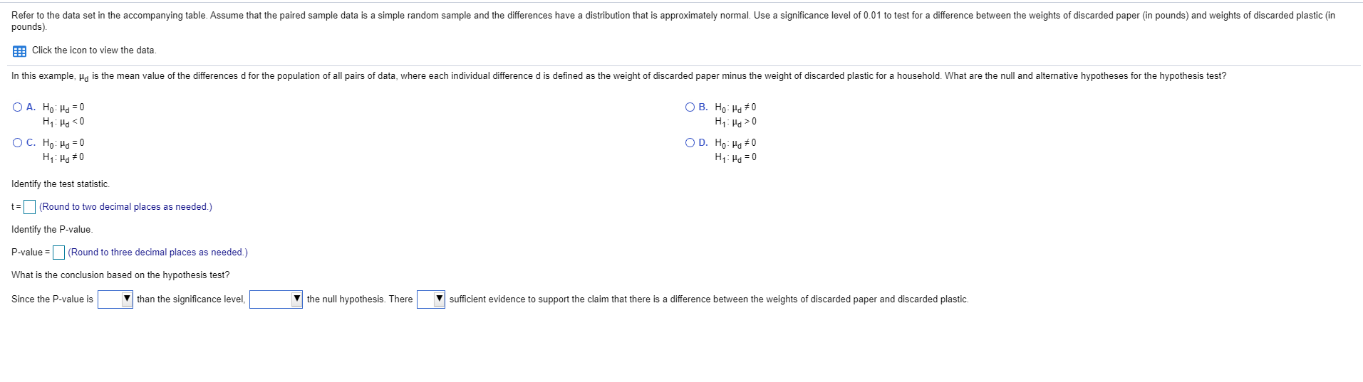 Solved Refer to the data set in the accompanying table. | Chegg.com