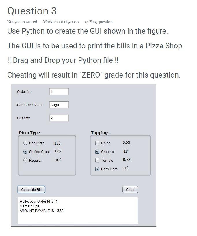 Question 3 Not yet answered Marked out of 50.00 p | Chegg.com