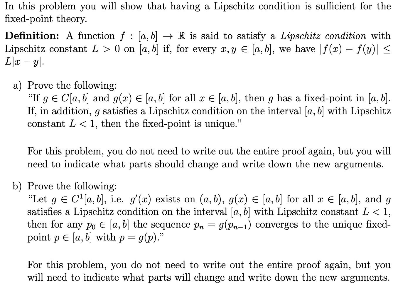 Solved In this problem you will show that having a Lipschitz | Chegg.com