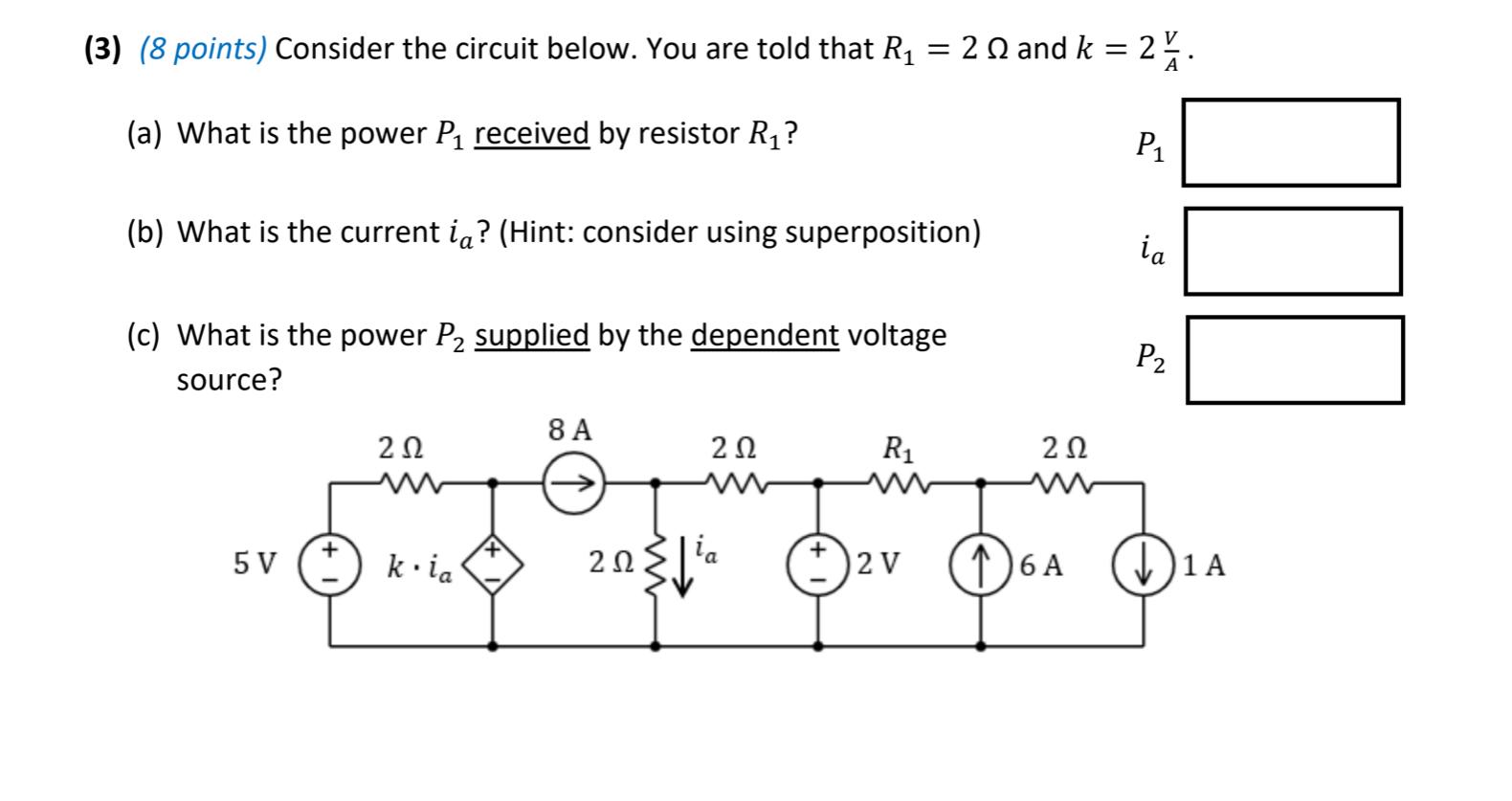 Solved (3) (8 points) Consider the circuit below. You are | Chegg.com