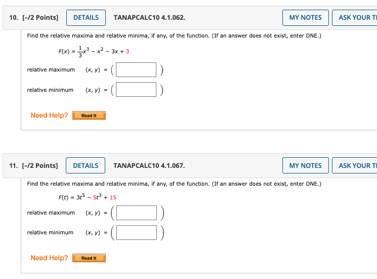 Solved F(x)=31x3−x2−3x+3 relative maximum (x,y)=( relative | Chegg.com