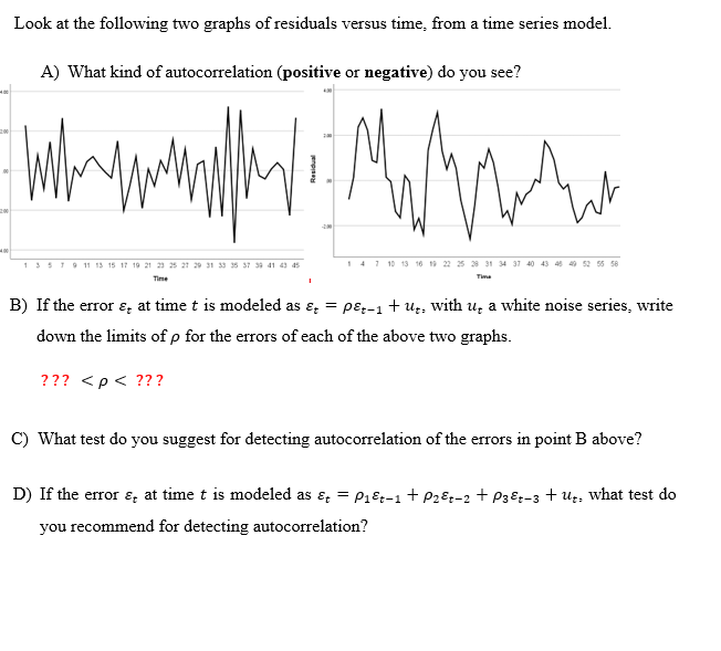 Look at the following two graphs of residuals versus | Chegg.com