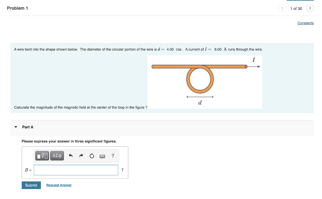 Solved A wire bent into the shape shown below. The diameter | Chegg.com