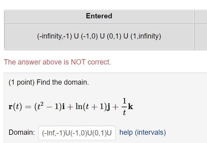 Solved The answer above is NOT correct. (1 point) Find the | Chegg.com