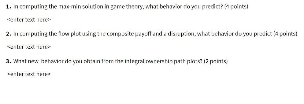 Solved 1. In computing the max-min solution in game theory, | Chegg.com