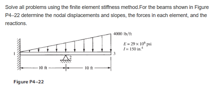 Solved Solve all problems using the finite element stiffness | Chegg.com