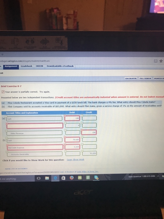 Solved Brief Exercise 8-7 図Your answer is partially correct. | Chegg.com