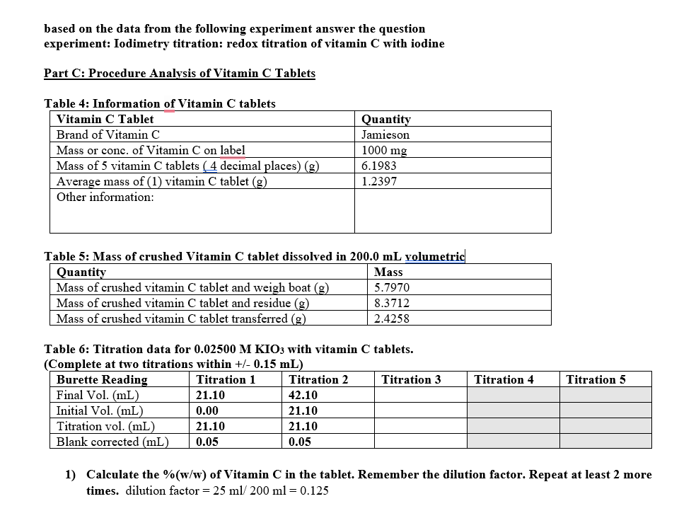 Solved based on the data from the following experiment | Chegg.com