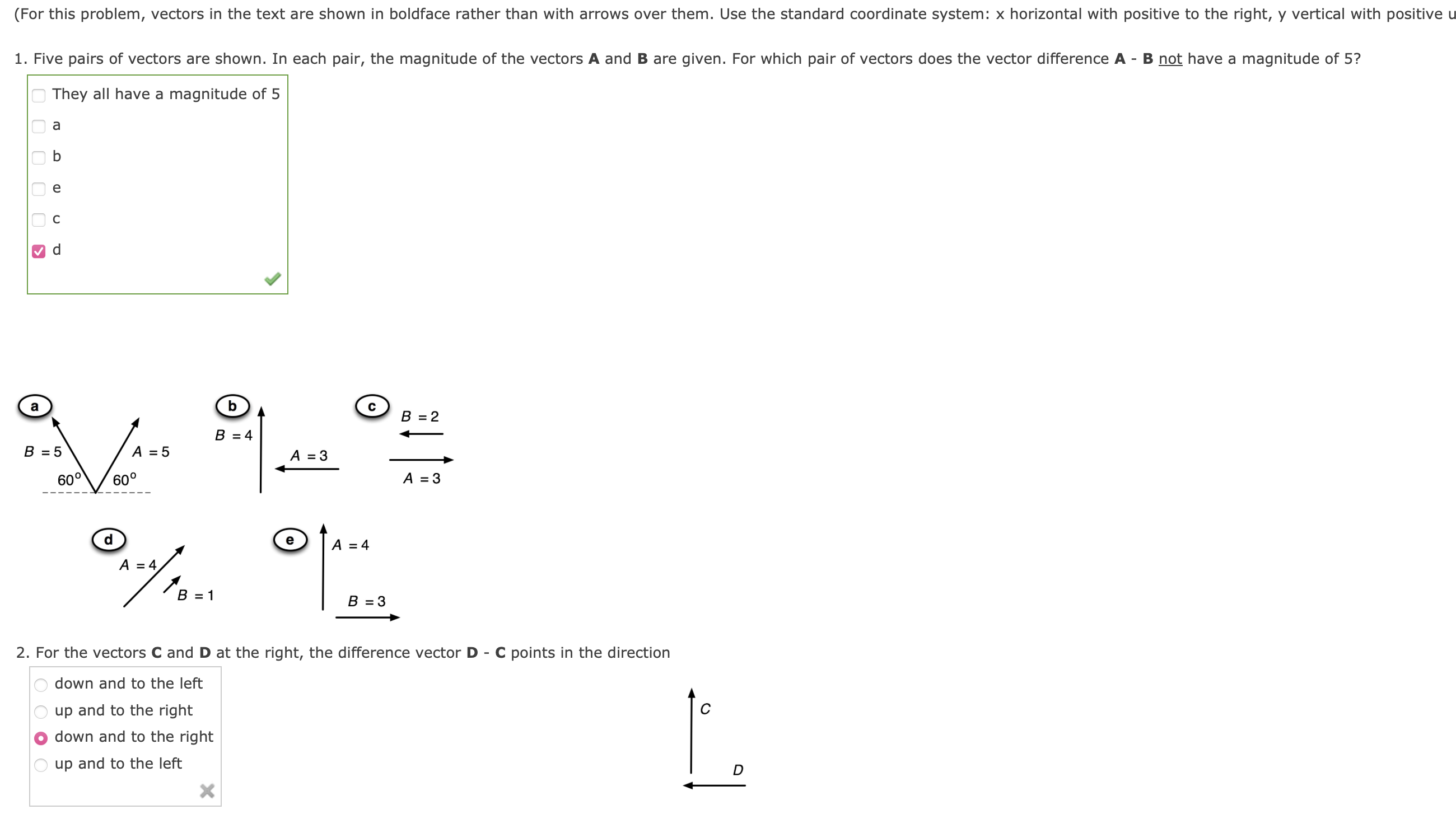 Solved (For this problem, vectors in the text are shown in | Chegg.com