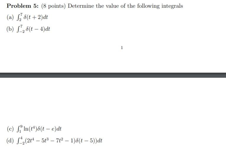 Solved Problem 5: (8 points) Determine the value of the | Chegg.com