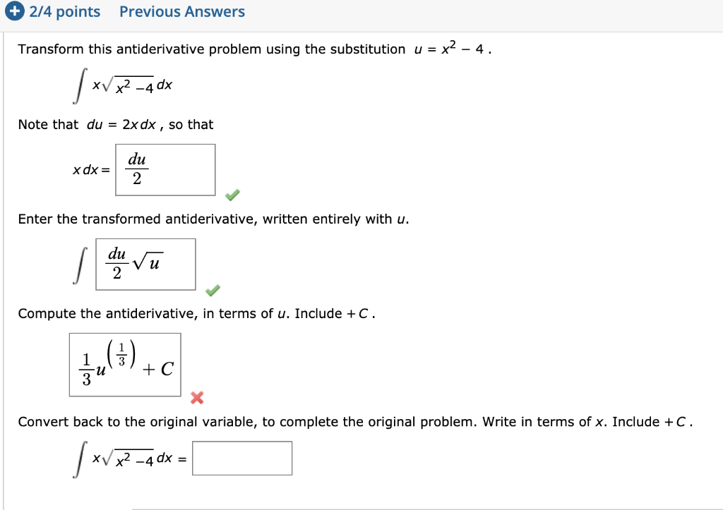 Solved + 2/4 points Previous Answers Transform this | Chegg.com