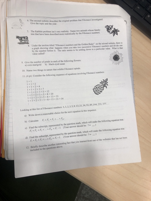 Solved website describes the original problem that Fibonacci | Chegg.com