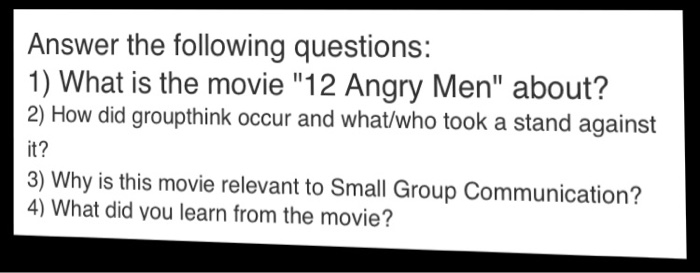 Solved Answer the following questions: 1) What is the movie | Chegg.com