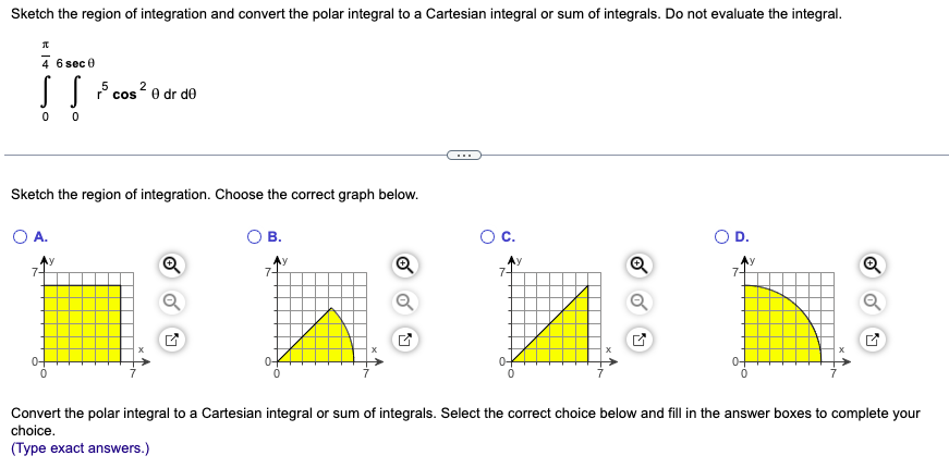 Solved Sketch the region of integration and convert the | Chegg.com