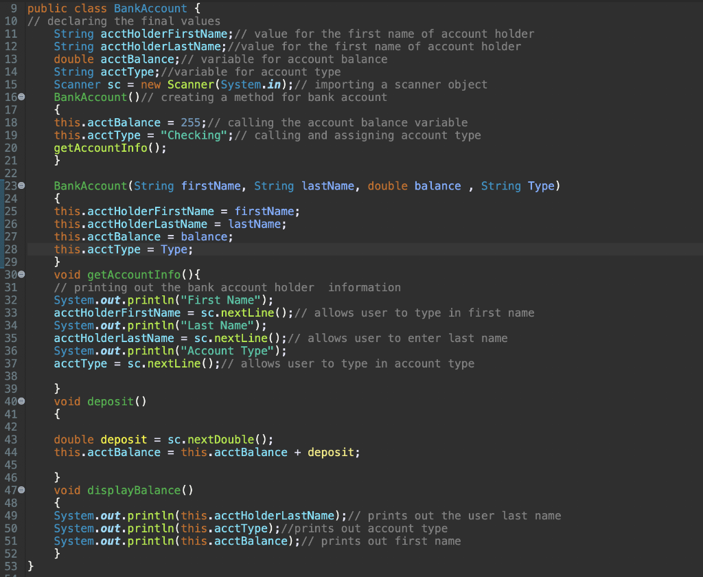 Modify the Bank Account class you created to have the | Chegg.com