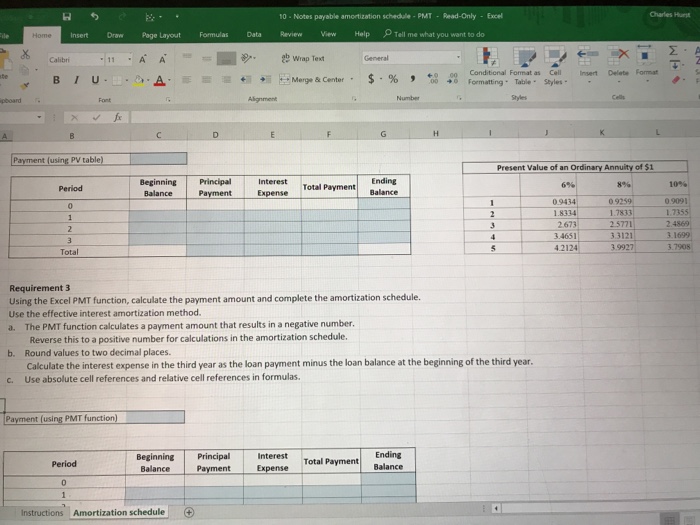 Solved Long-term notes payable amortization schedule | Chegg.com