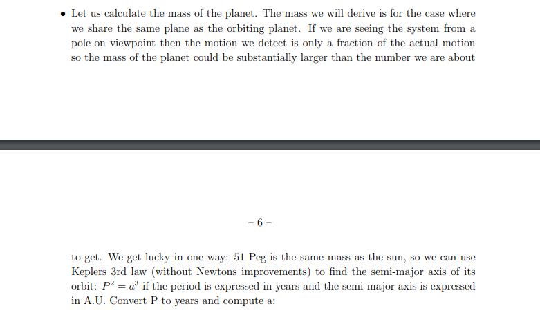 Solved 3. Discovering an extrosolar planet Below is a table | Chegg.com